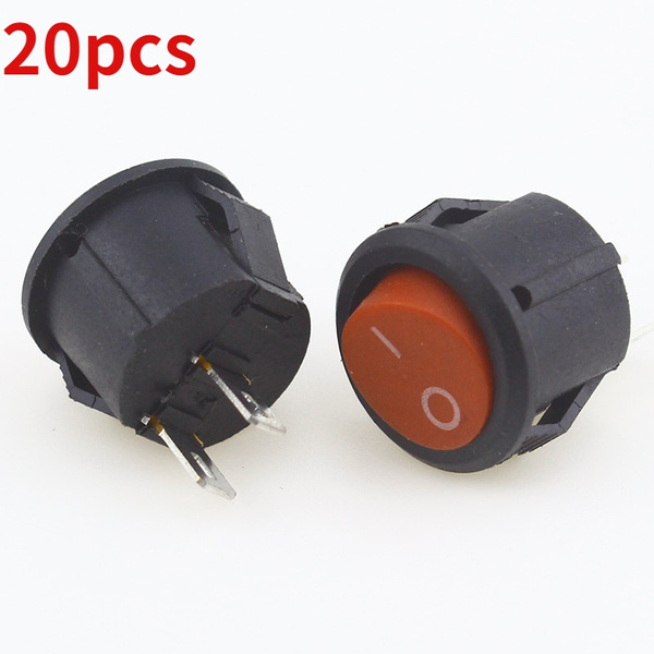 20pcs Small Round Boat Rocker Switches 16mm Diameter Black Mini Round ...