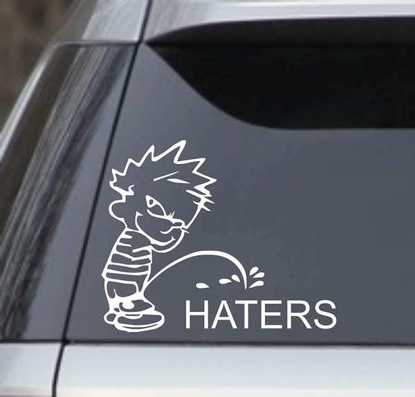 2PCS Calvin Peeing Piss Pissing On Haters Window Sticker Decal | Wish