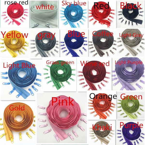 #5 5 Meter(5.4 Yard ) 20 Colors Nylon Coil Zippers by The Yard with ...