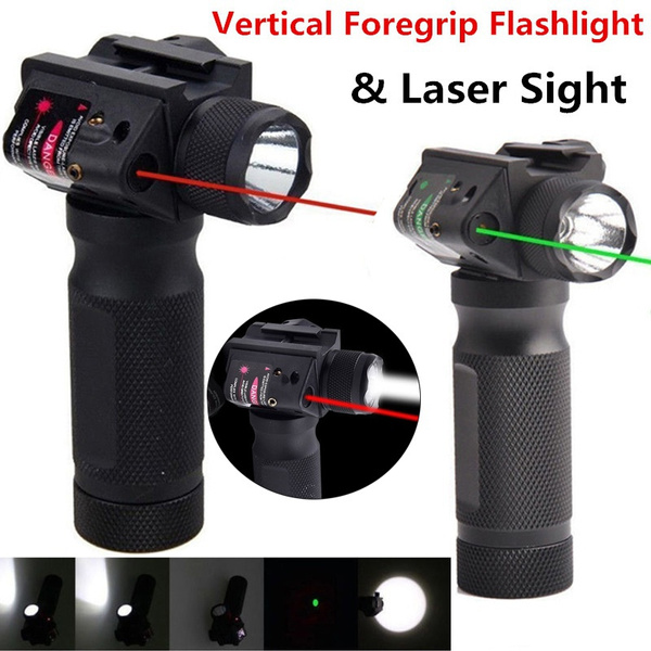 20mm Tactical Vertical Foregrip Red/Green Flashlight Laser Sight ...