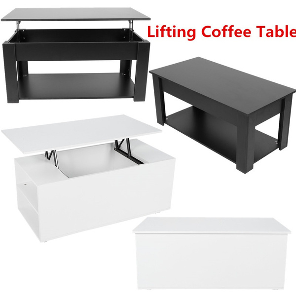 Lifting Desktop Coffee Table End Table With Storage Lower Shelf For ...