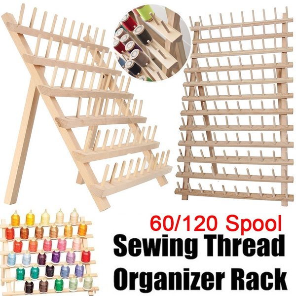 120Spool 60Spool Foldable Thread Rack Spool Cone Holds Organizer Sewing ...