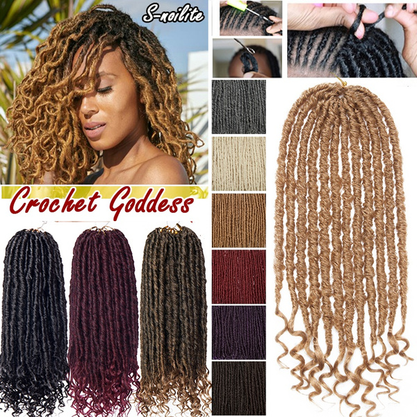 16 Inches Goddess Faux Locs Crochet Hair Silky Soft Natural DreadLocks ...