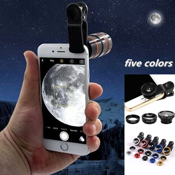 Universal Fish Eye Wide Angle Clip 3 in 1 Macro Fisheye Mobile Phone ...