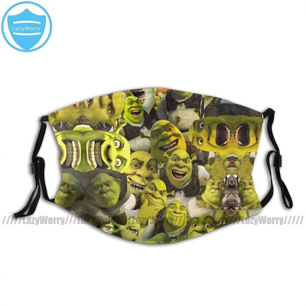Shrek Mouth Face Mask Shrek Collage Facial Mask Cool Fashion with 2 ...