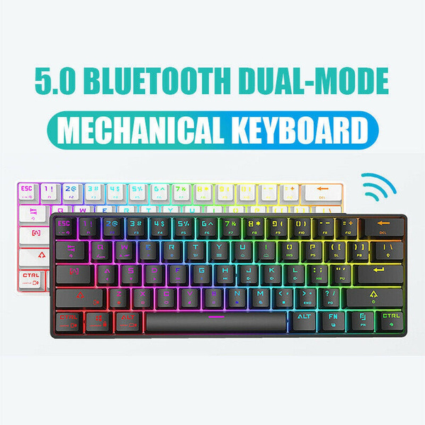 Pro Wireless Bluetooth 5.0 Keyboards Mechanical Keyboards 61 Keys RGB ...