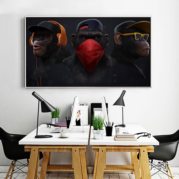 Nordic Poster Animal Swag Monkey Posters Painting Animal Canvas Poster ...