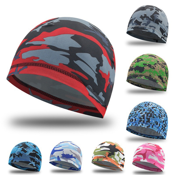 Summer Absorb Sweat Breathable Elastic Riding Skull Cap Camouflage ...