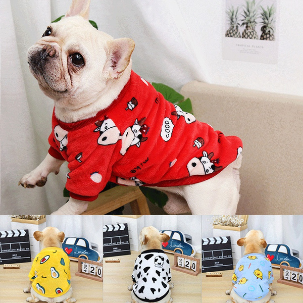 2021 new pet clothes cute dog bulldog bulldog clothes puppies warm ...