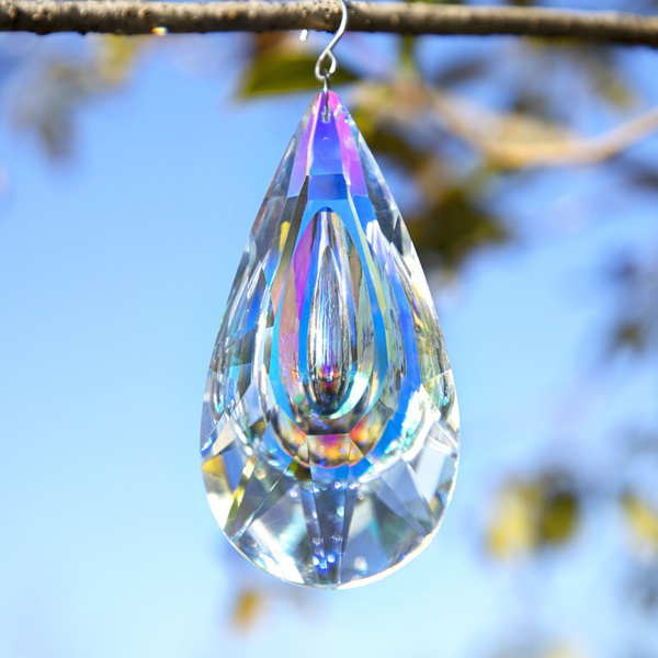 H&D 120mm AB-Color Hanging Crystals Prism Suncatcher for Windows ...
