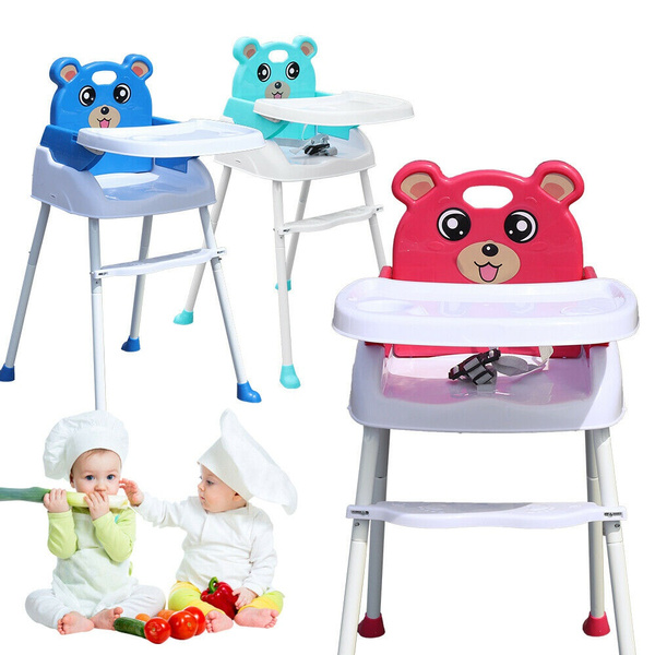 4-In-1 Portable Adjustable Baby Highchair High Feeding Seat Table Chair ...
