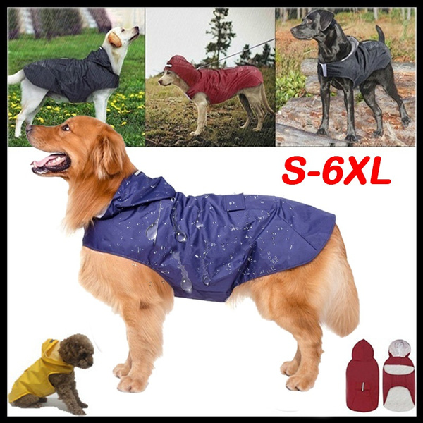 Pet Large Dog Raincoat Waterproof Big Dog Clothes Outdoor Coat Safty ...