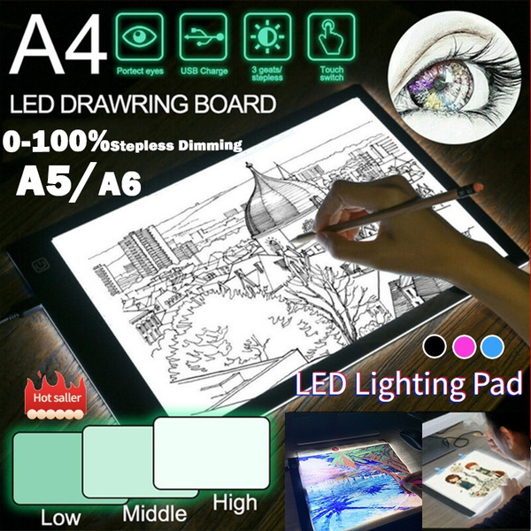 LED Light Box Tracing Drawing Light Pad Table Stencil Display USB Ultra ...