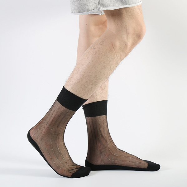 5 Pairs/Lot Man Summer Ultra-thin Silk Bottom Pure Cotton Cool Socks ...