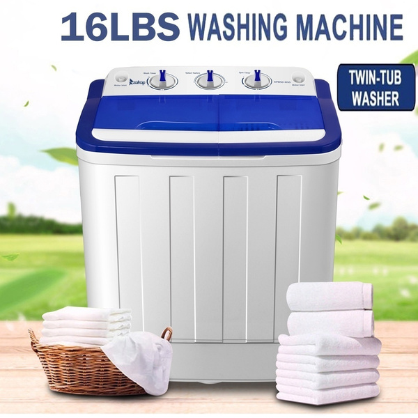 16Lbs Total Portable Apartment Washing Machine Mini Compact Twin Tub ...