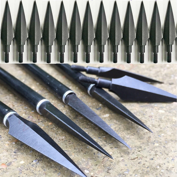 6pcs/12pcs Crossbow Arrow Broadhead Tip Point 125 Grain Steel for DIY ...