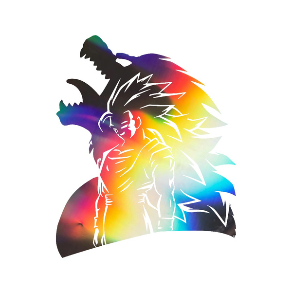 2PCS Set 6.6'' 17cm Super Full Body Angry Decal Laser Colorful Funny ...