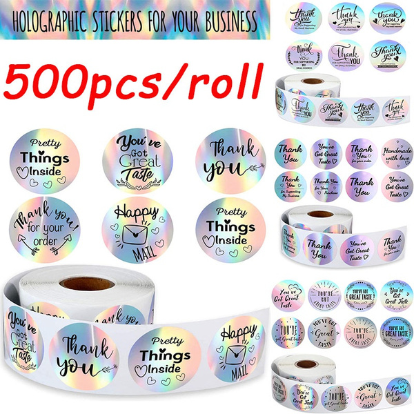 500Pcs/roll Thank You for My Small Business Stickers Paper Thank You ...