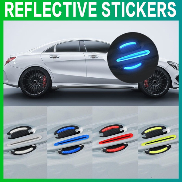 Car Accessories Door handle Sticker Decal Warning Reflective Tape Auto ...