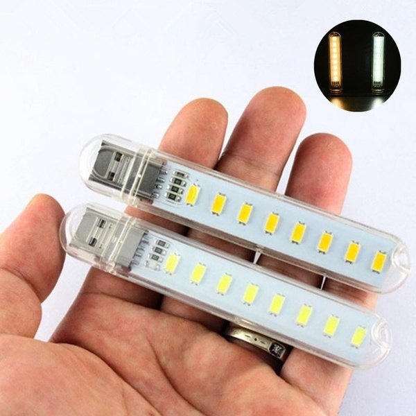 8 LED Mini Portable USB Lamp DC 5V Camping USB Lighting For PC Laptop ...