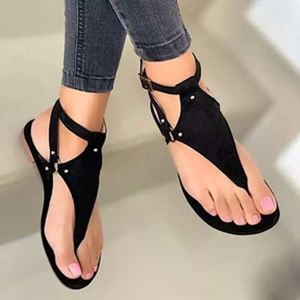 Women's Sandals Summer Outdoor Beach Flip Flop Sandals Solid Fashion ...