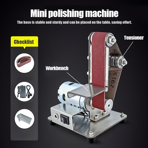 110V-240V Grinder Mini Electric Belt Disc Sander DIY Polishing Grinding ...