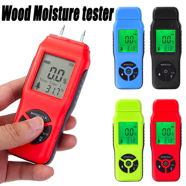 Mini LCD Digital Wood Moisture Meter Hand Held Portable Humidity Tester ...