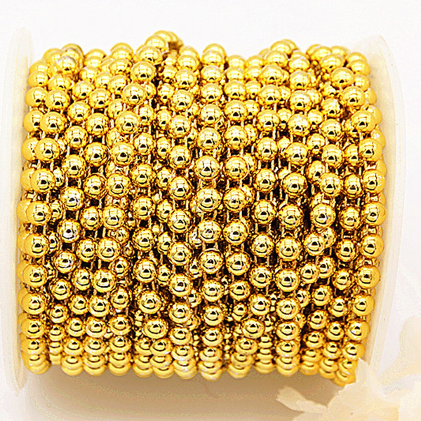 2YD 6mm ABS Semicircle Double Wire Beads Imitation Pearl Wire Diamond ...