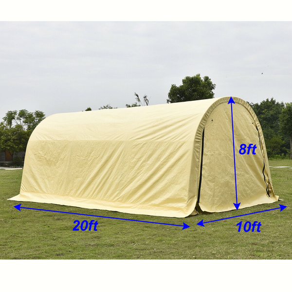 10x20ft Canopy Carport Car Shed Shelter Outdoor Wood Haystack Storage ...