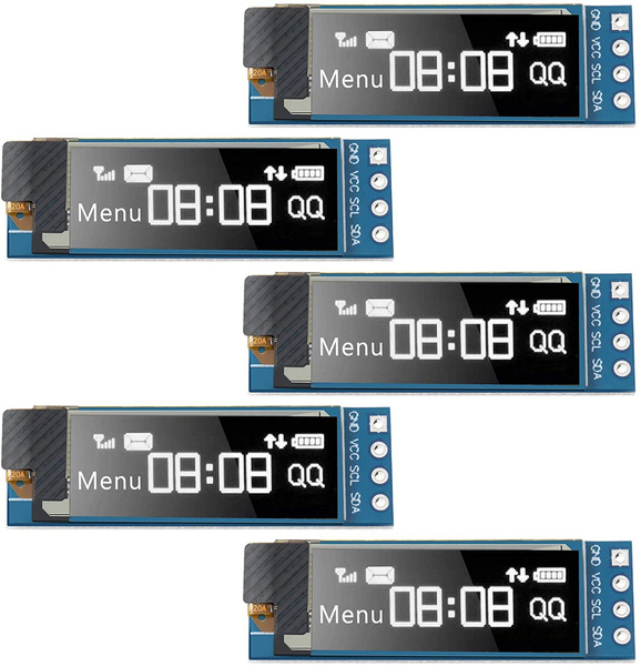 5Pcs I2C Display Module 0.9 Inch I2C SSD1306 OLED Display Module Blue ...