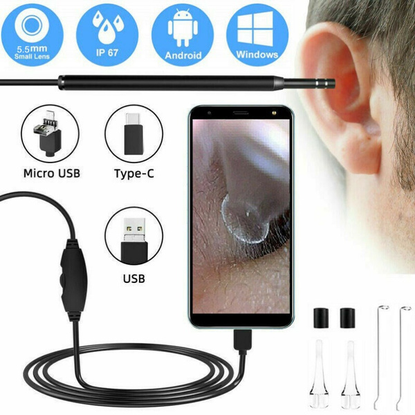 USB otoscope ear type range camera, 3 in 1 digital LED otoscope, 5.5mm ...