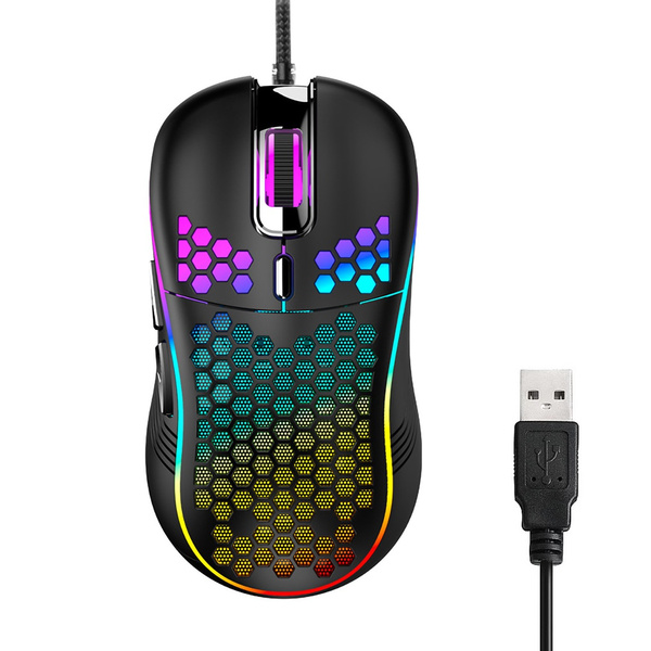 USB Wired Mouse RGB Gaming Mouse LED Computer Game Mice Adjustable ...