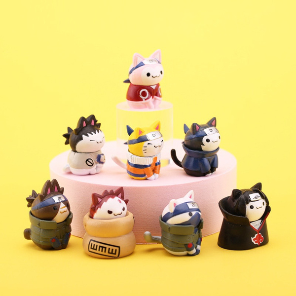 2-3cm 8pcs Anime Mini Cat Model Cartoon Uchiha Itachi Sasuke Namikaze ...