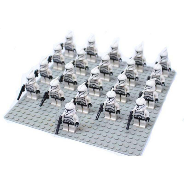 21pcs Action Figure Clone Wars White Clone Trooper Block Animal Figure ...
