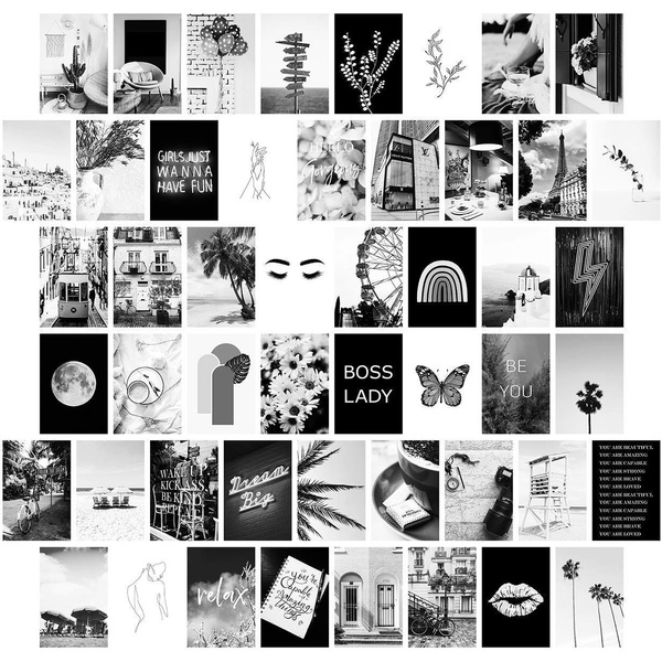 Black White Wall Collage Kit Aesthetic Pictures, Bedroom Decor for Teen ... Black White Wall Collage Kit Aesthetic Pictures, Bedroom Decor for Teen ...