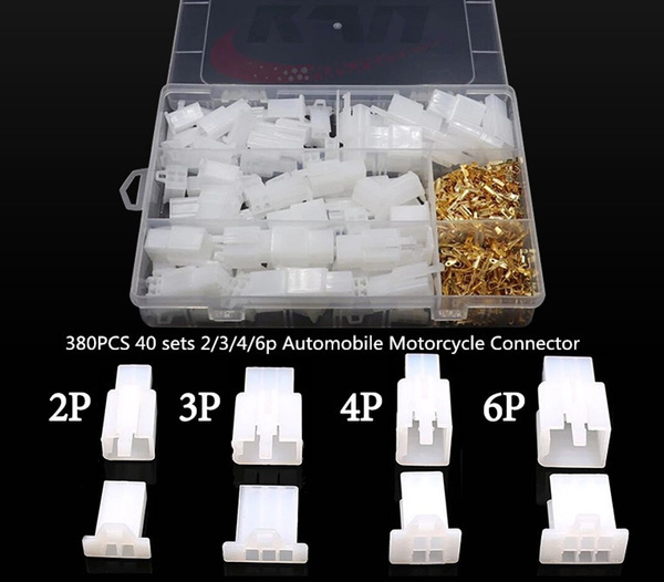 380PCS 40 sets of automobile motorcycle 2.8mm 2 3 4 6-pin terminal ...