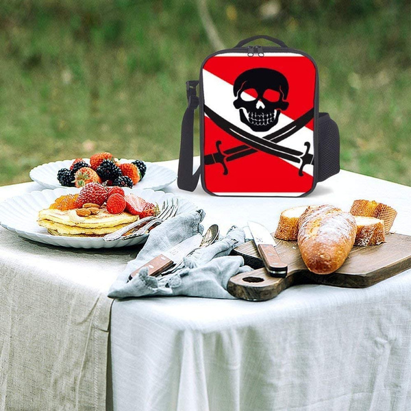 Kids Lunch Backpack Lunch Box Dive Pirate Skull Scuba Diver Flag Lunch ...