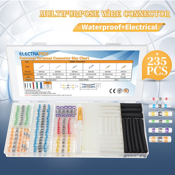Solder Connectors Electrapick Heat Melt Butt Terminals Heat Shrinkable ...