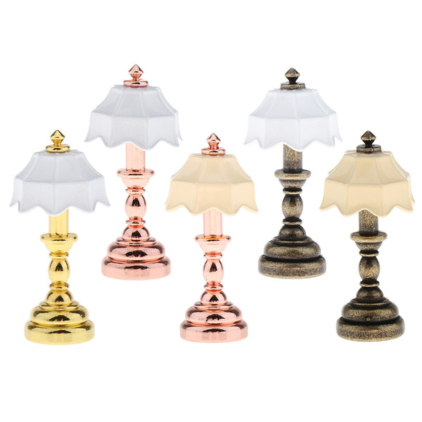 1:12 Dollhouse Miniature Furniture Umbrella Lampshade Table Lamp Light ...