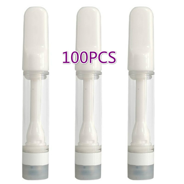 100Pcs Full Ceramic Carts 1.0ml Press On Tips Carts Glass Tank Ceramic ...