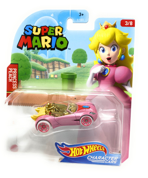 Hot Wheels Character Car Princess Peach 3/8 Car from the Super Mario ...