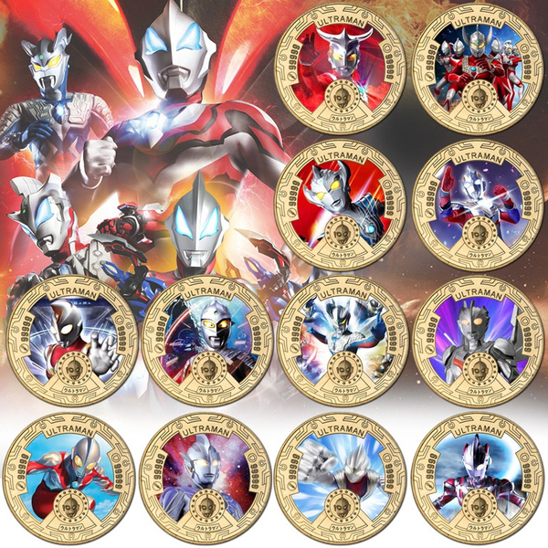 Japanese Anime Cartoon Tiga Ultraman Gold Plated Commemoative Coin Set ...