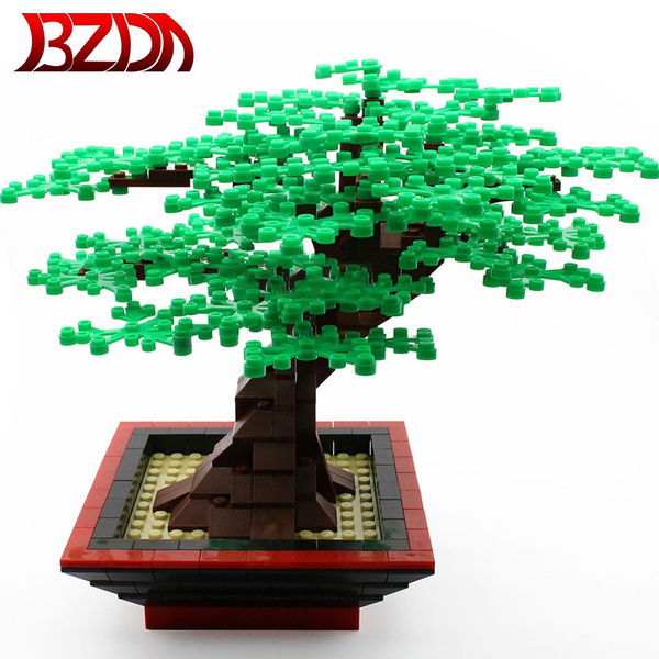 BZDA City Creator bonsai Tree Building Blocks Street View plants Model ...
