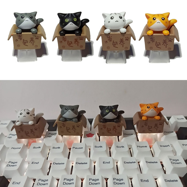 Custom Cartoon Anime Cat Keycap Bottom Backlit Keycaps Gift Keyboard ...