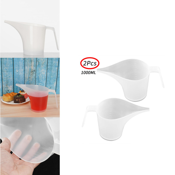 2Pcs Plastic Measuring Funnel Pitcher with Funnel Spout Bakeware Molds ...