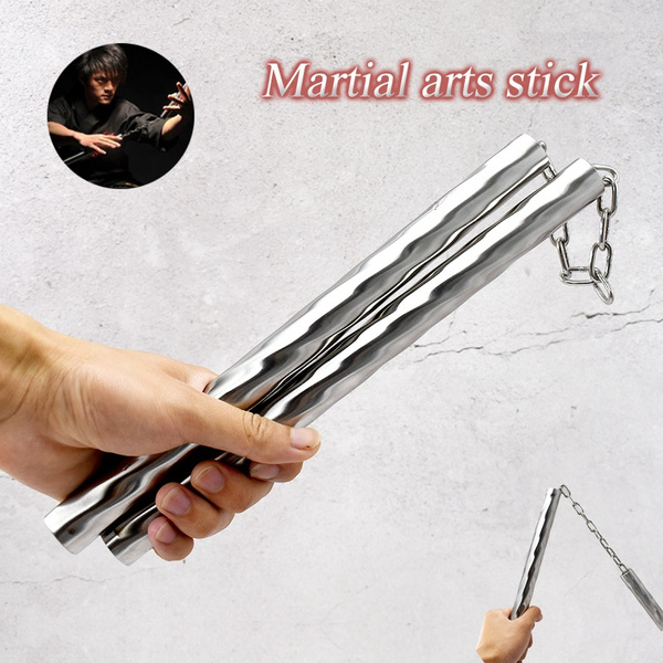 Martial Arts Training Stainless Steel Training Nunchaku Stick Ninja In ...