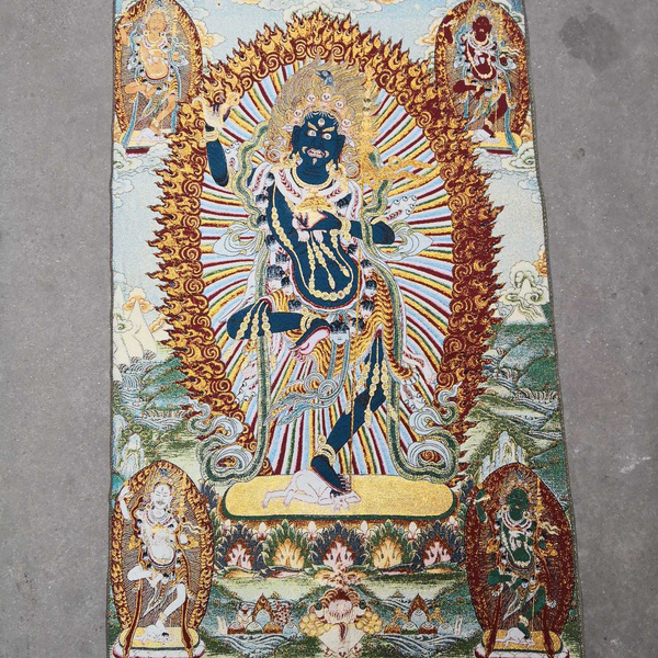 Tibet Silk embroidery Welcome. Goddess of warstatue Tangka Thangka ...