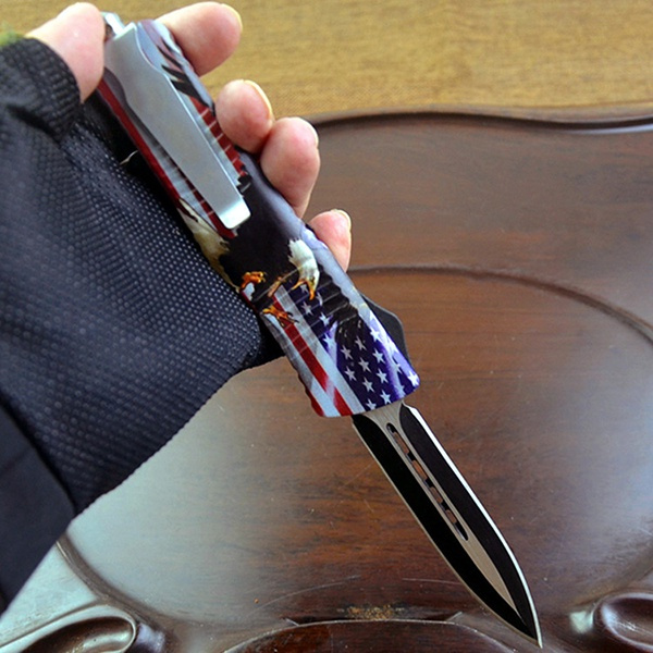 Automatic outdoor direct push switchblade tactical daggers camping ...