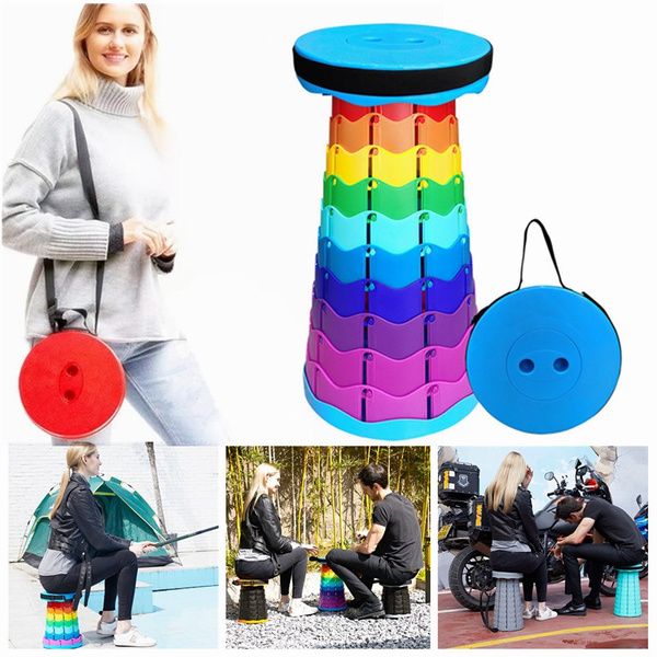 Outdoor Furniture Rainbow Retractable Stool Chairs Portable Stool ... Outdoor Furniture Rainbow Retractable Stool Chairs Portable Stool ...