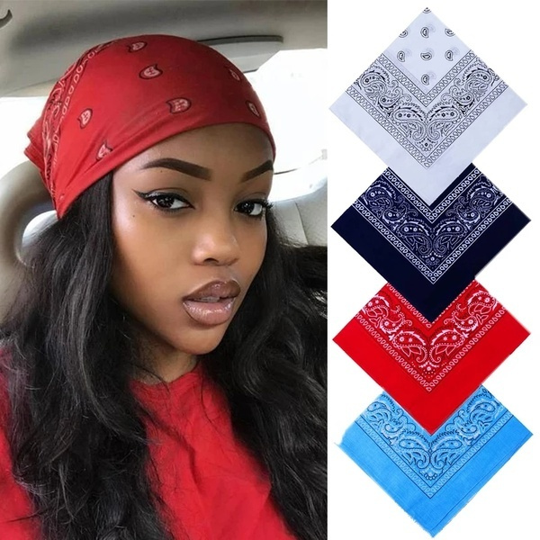 New Unisex Bandana kerchief Hip Hop Black Hair Band Neck Scarf Sports ...